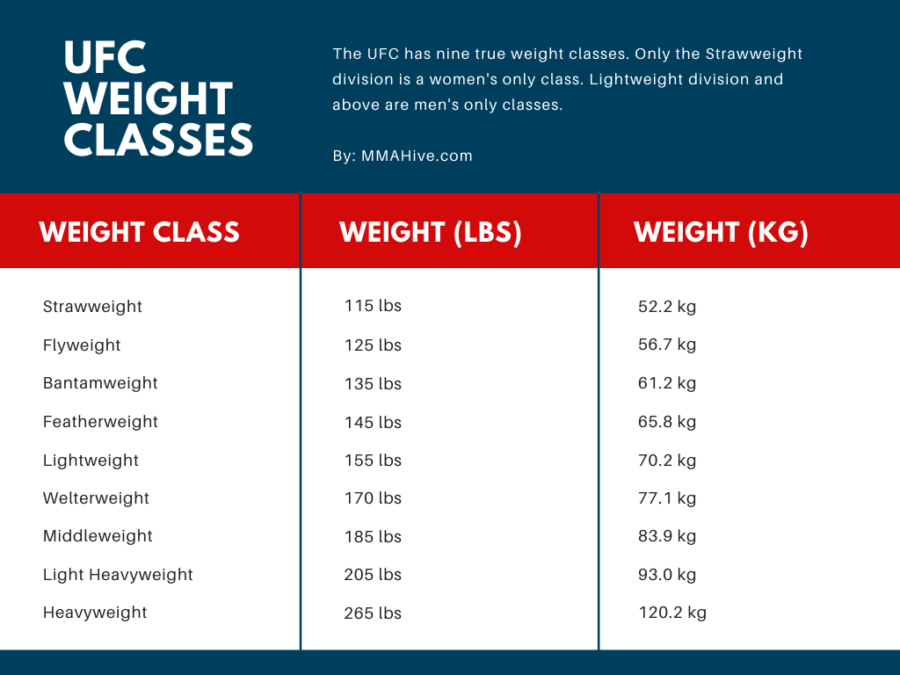 All 9 UFC Weight Classes For Men & Women Explained - MMA Hive